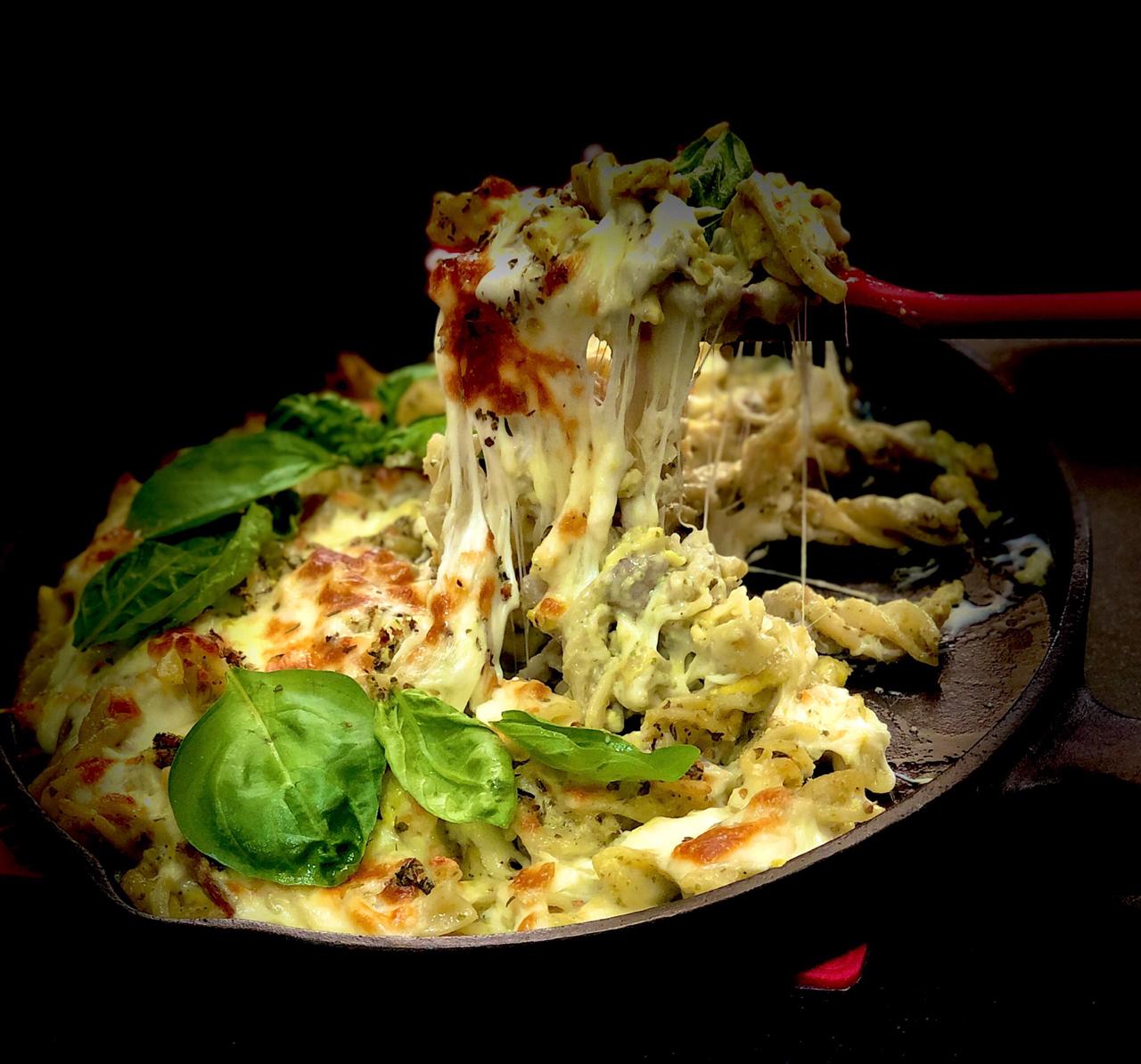 Baked Pasta Fusilli with Pesto Sauce | @skitchen_idn